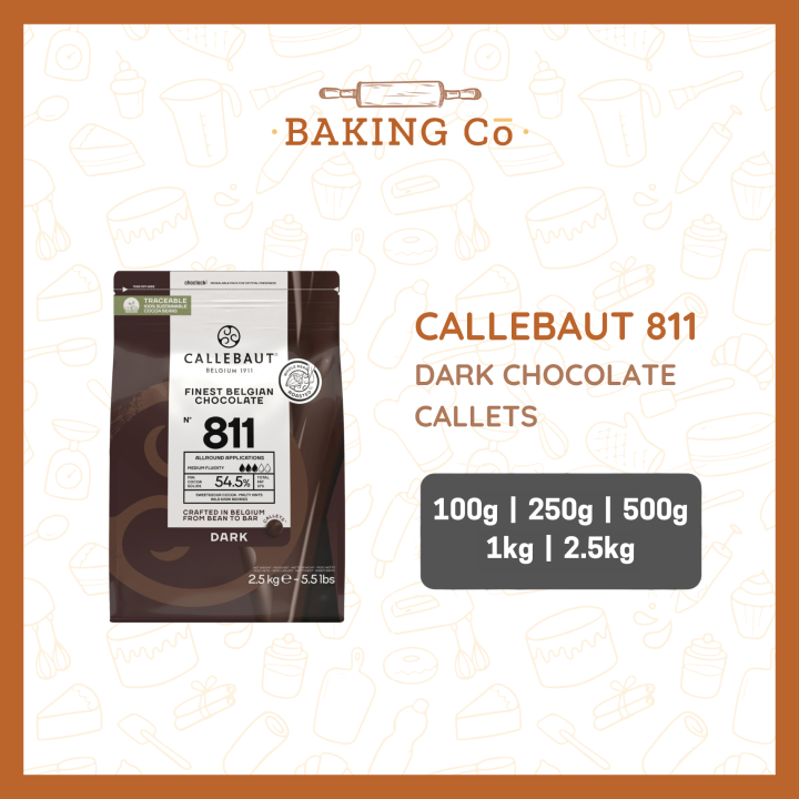 Callebaut 811 Dark Chocolate Couverture Callets - 100g | 250g | 500g ...