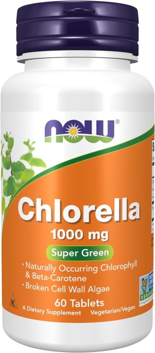 NOW Chlorella 1000 mg, Super Green, 60 Tablets | Lazada PH