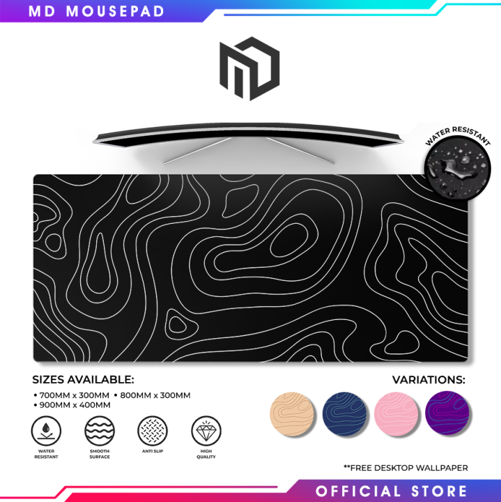 MD Mousepad | Topographic | Extended Mousepad | Large Gaming Mousepad ...