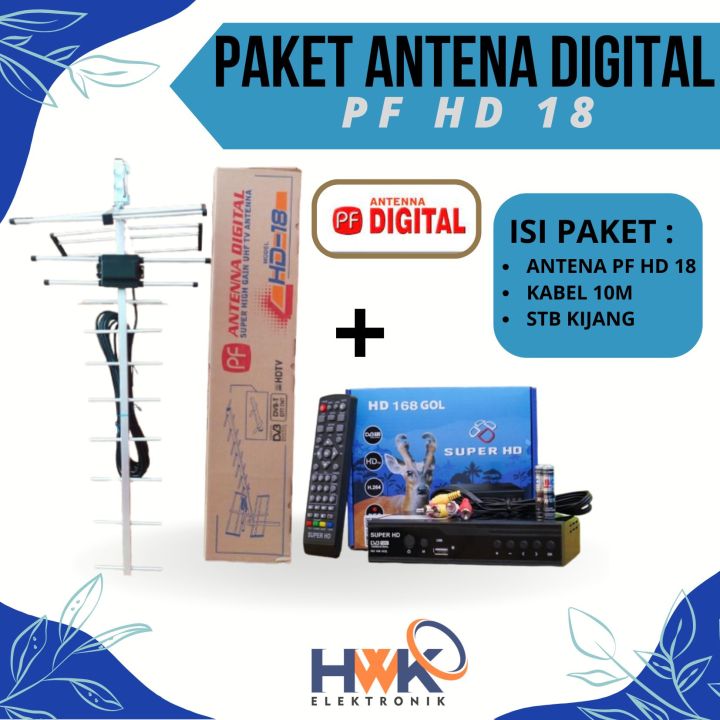 Paket TV Digital antena HD 18/HD 12 plus setopbox Super HD Kijang plus ...