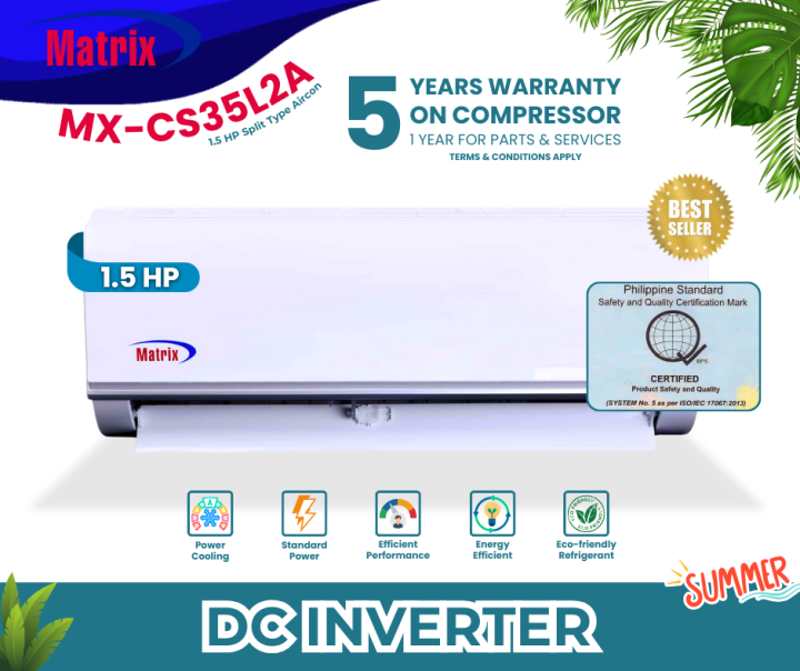 Matrix Aircon Shop PH - MX-CS35L2A Matrix 1.5HP Inverter Split Type ...
