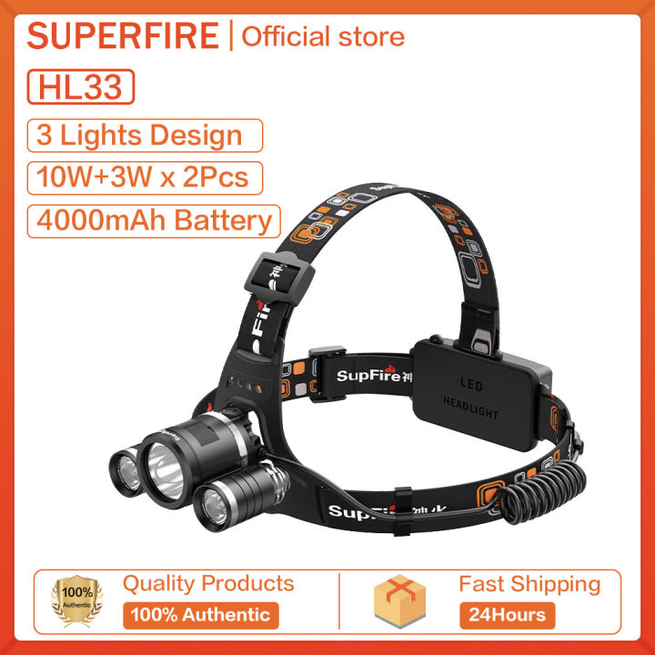 SUPERFIRE LED head lamp, strong light, charging, super bright, high ...