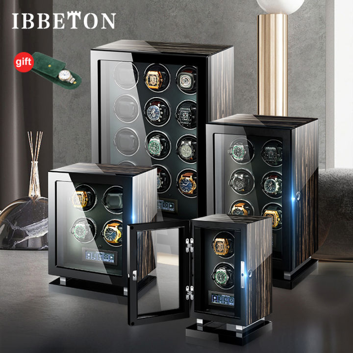 IBBETON luxury 2/4/6/9/12/24 Slots Watch Winder Automatic Chain Device ...