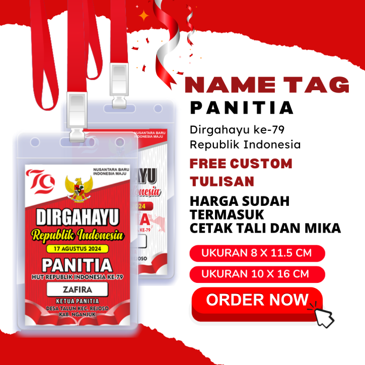 name tag panitia 17 agustusan , name tag // id card panitia agustusan ...