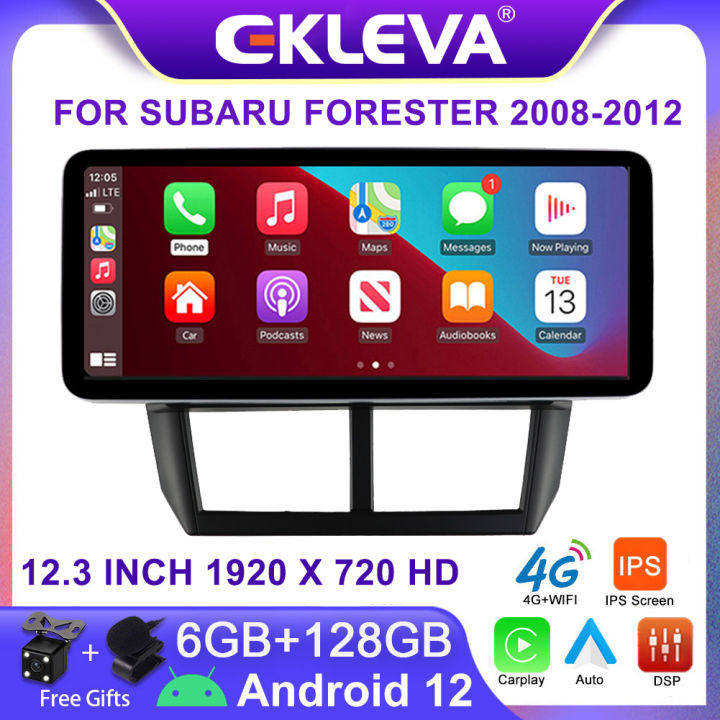 EKLEVA 12.3" IPS DSP 2 Din Android 12 Auto Radio For Subaru Forester ...