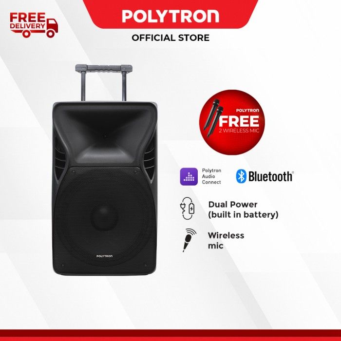 POLYTRON Professional Portable Bluetooth Karaoke Speaker PAS PRO15F5 ...