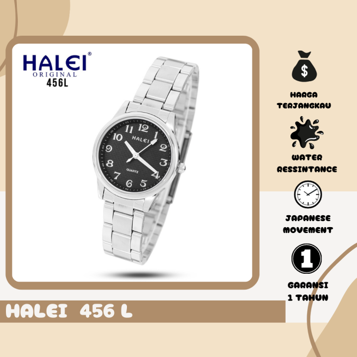 Halei Watch 456 L - Jam Tangan Halei Wanita Rantai Stainless Back ...