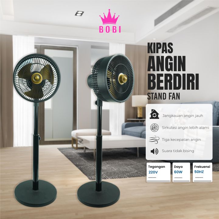 Kipas Angin Berdiri 12 Inch Warna Standing Fan 3 Blade Portable ...