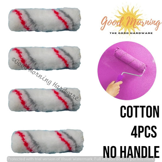Cotton/Foam Paint Roller 4" INCHES (With Handle/Refill Only ...