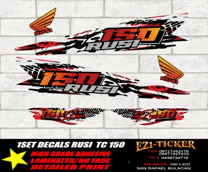 RUSI TC 150 DESIGN 4 DECALS | Lazada PH