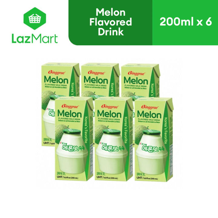 Binggrae Melon Flavored Milk Tetra Pack 200ml x 6 | Lazada PH
