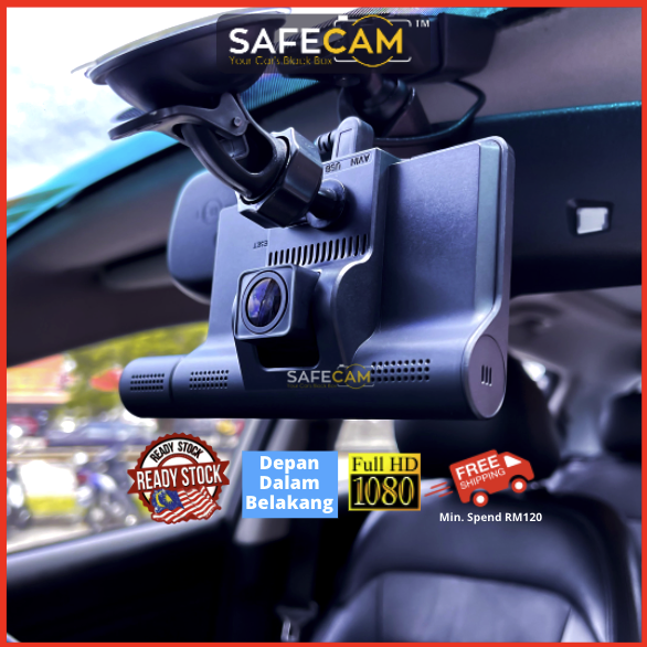 SAFECAM V13 TOUCH 3 Camera Dashcam Triple Lens 1080P Full HD, Front ...