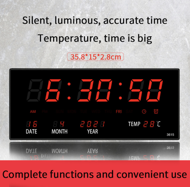 (Black)15/18inches Large Digital Display LED Wall Clock | Lazada PH