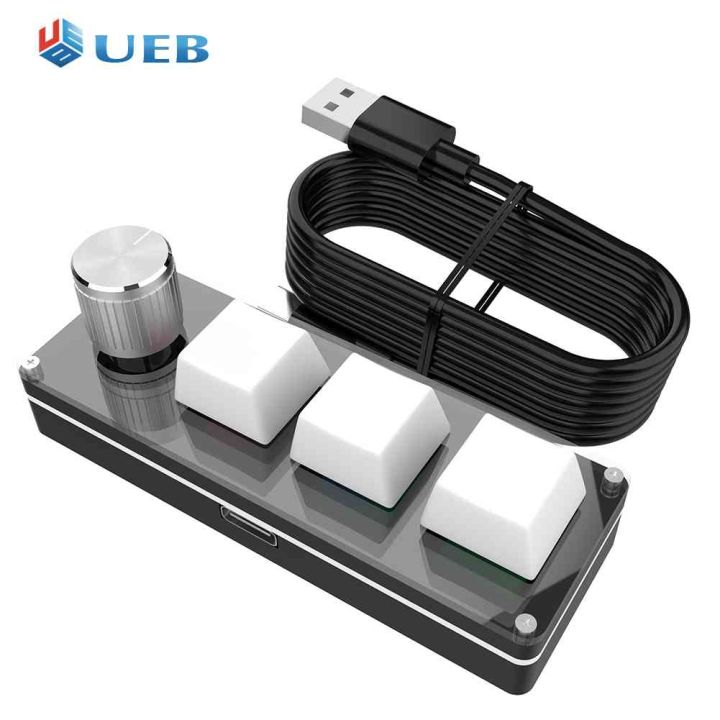 RGB Macro 3 Key / 4 Keys Programmable One-handed Mechanical Gaming ...