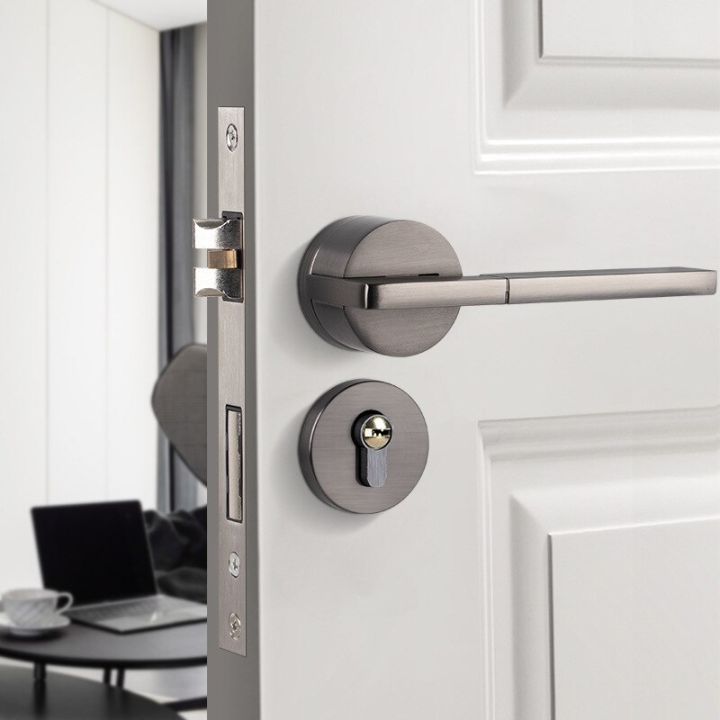 Indoor Silent Door Lock, Solid Wood Bedroom, Magnetic Suction Room Door ...