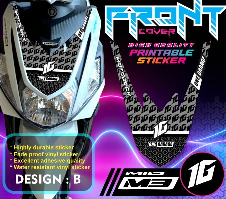 M3 Printed One Grage Design Front Cover Decals Sticker | Lazada PH