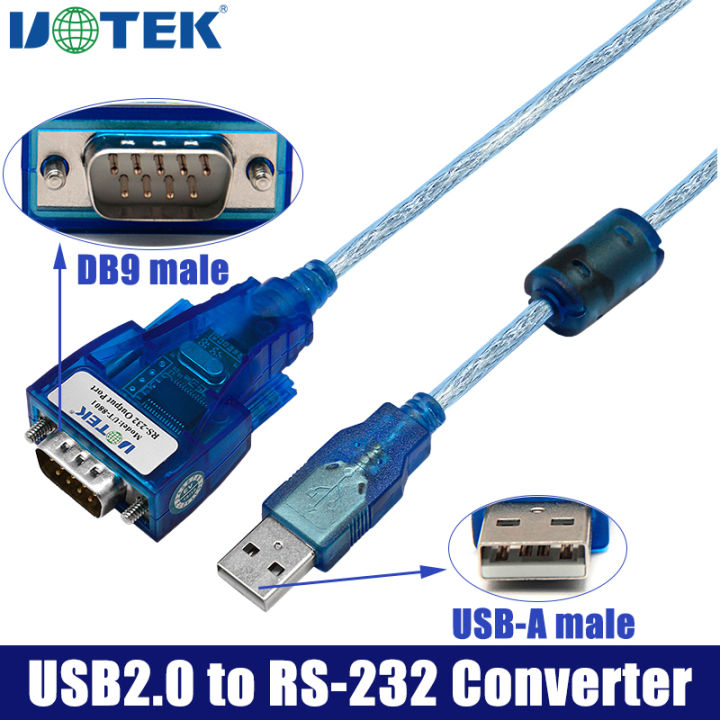 Uotek 1 5m Usb To Rs232 Serial Converter Adapter Ftdi Chip Db9 Male