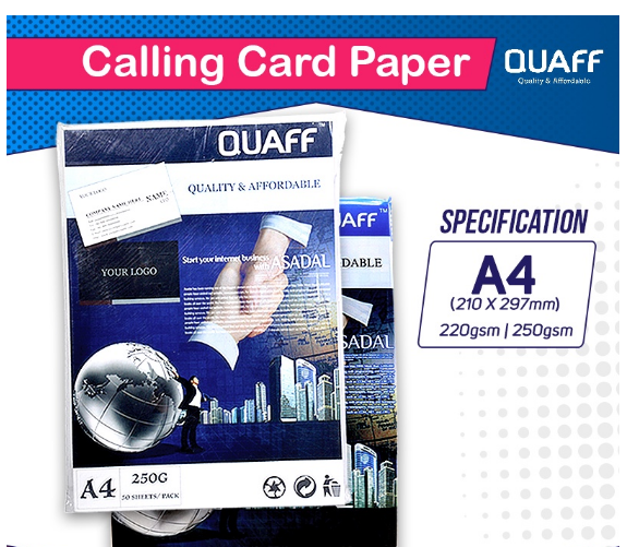 Quaff Calling Card Matte 220gsm/250gsm (50sheets/Pack) | Lazada PH