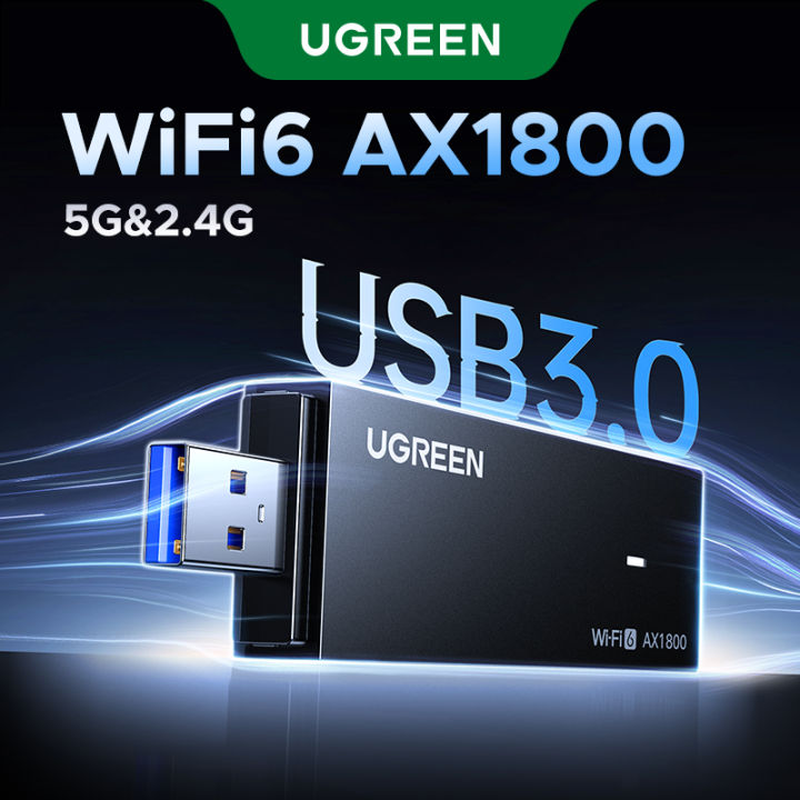 UGREEN AX1800 USB WiFi 6 Adapter for PC Laptop 1800Mbps 5G 2.4G Dual ...