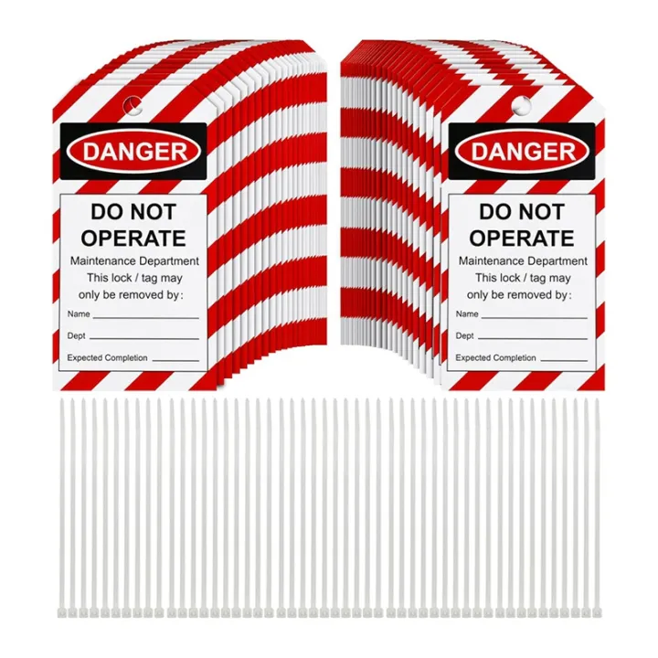 50PCS 'Do Not Operate' Tags for Lockout Tagout Procedures, Includes 50 ...