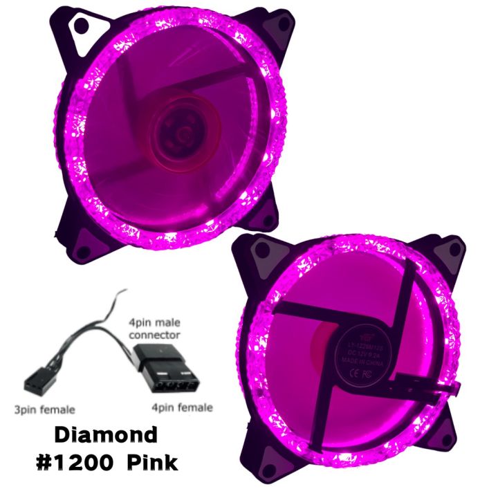 ღYGT LED FAN Diamond Dual Ring 120mm Case Chassis Cooling Ring CPU Fan ...