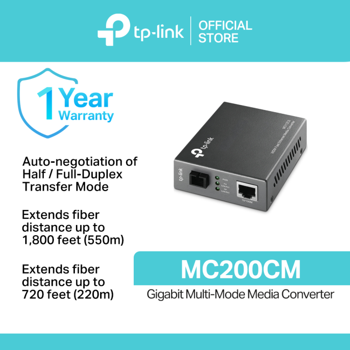 TP-Link MC200CM Gigabit Multi-Mode Media Converter | Complies with IEEE 802.3ab and IEEE 802.3z ...