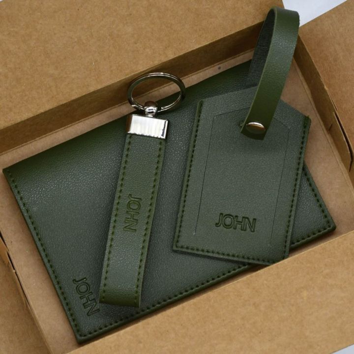Marikina Made Personalized Faux Leather Passport Luggage Tag Keychain ...