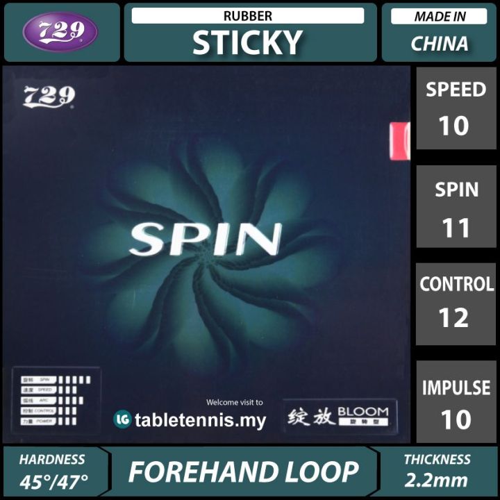 Friendship 729 Rubber Bloom Spin Sticky Rubber Table Tennis Rubber ...