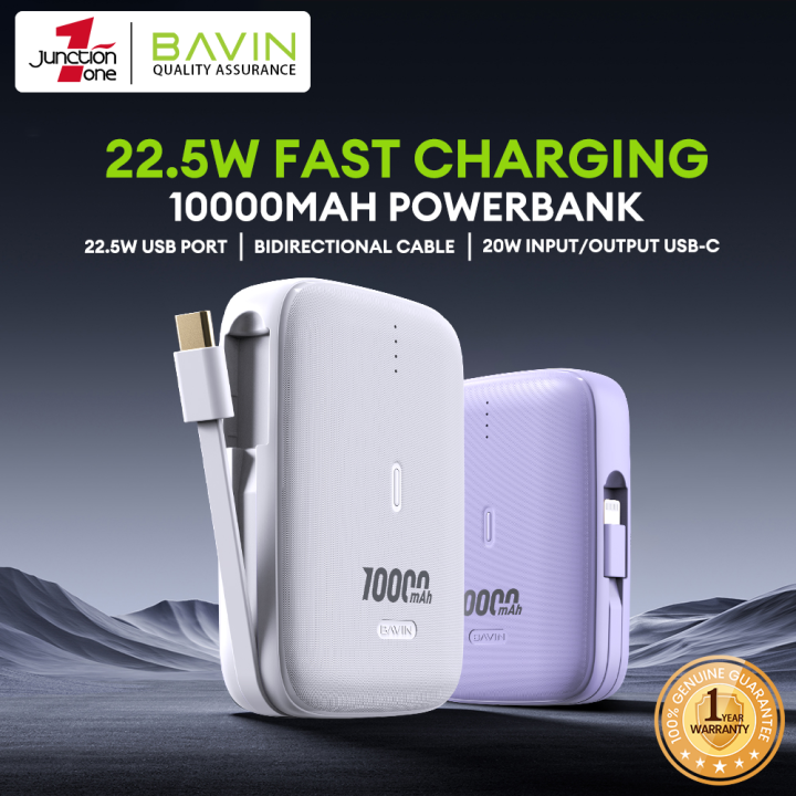 BAVIN PC1090 10000mAh Mini Powerbank 22.5W USB + 20W USB-C In & Out w ...