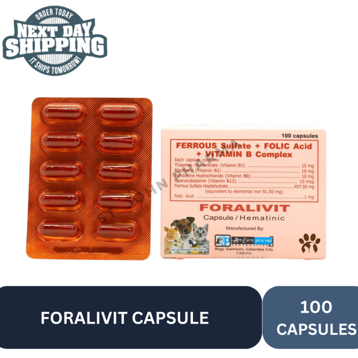 Foralivit Capsule Ferrous + Folic Acid + Vitamin B Complex For Humns ...