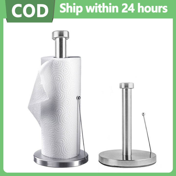 Paper Towel Holder One-Handed Tear Standing Stainless Steel Kitchen ...