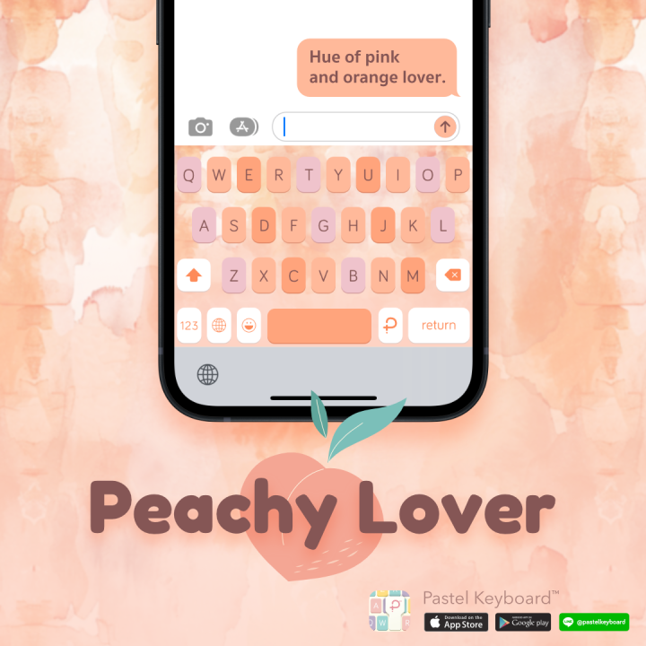 Peachy Lover Keyboard Theme⎮(E-Voucher) for Pastel Keyboard App ...