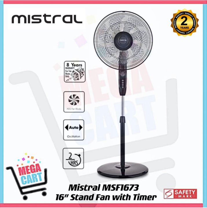 Mistral 16" Stand Fan with Timer (7 Bladed) MSF1673 | MSF 1673 (2 Years ...