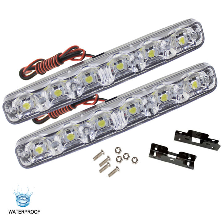 2pcs Car Daytime Running Light Waterproof DRL 6 LED Fog Light Bulb 12V ...