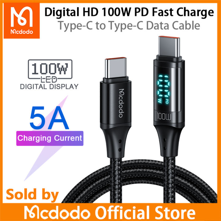 Mcdodo Digital HD 100W PD Fast Charge Type-C to Type-C Data Cable | Lazada Singapore