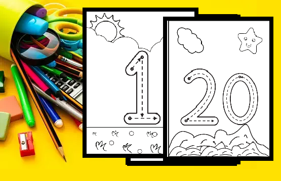 BIG 123 1-20 Tracing and Activity Worksheets Large Numbers Exercises ...