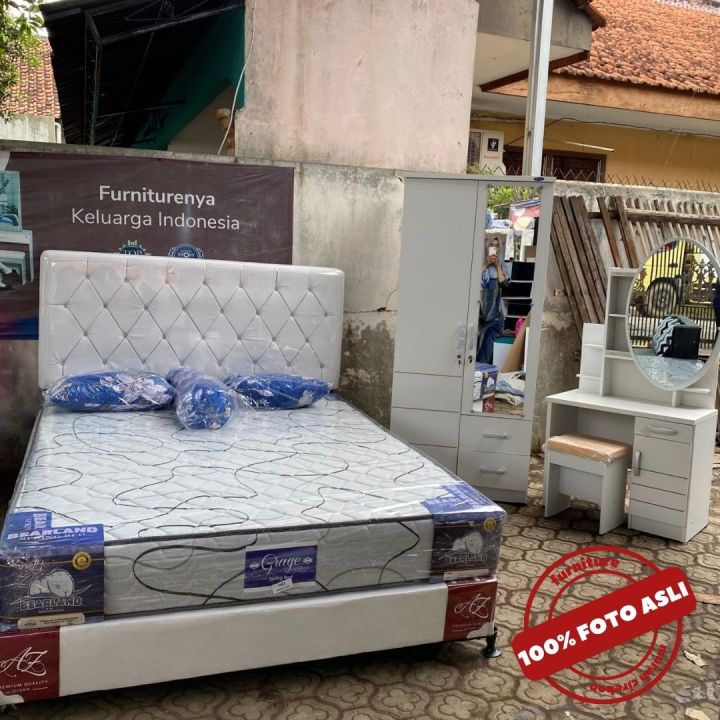 PAKET SESERAHAN PAKET KAMAR BEDROOM SET BEARLAND LEMARI 2 PINTU MEJA ...
