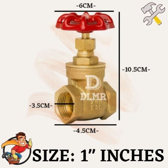 1PCS Italy Hamber Heavy Duty Brass Gate Valve (1/2, 3/4, 1" & 1&1/4" INCHES) Gate Valve Switch ...