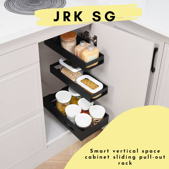 Smart vertical space cabinet sliding pull-out rack | kitchen storage ...