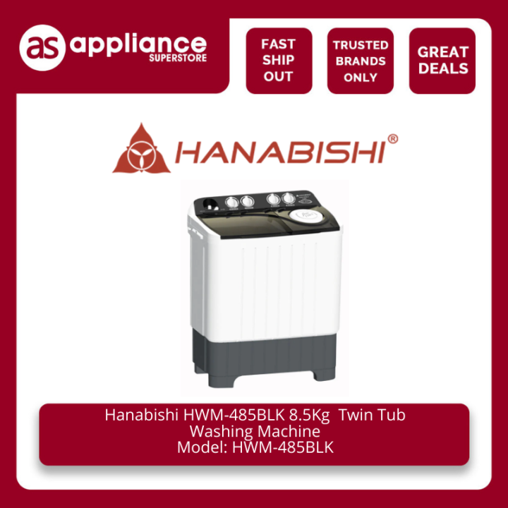 Hanabishi HWM-485BLK 8.5 Kg Twin Tub Washing Machine | Lazada PH