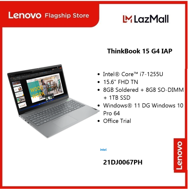 Lenovo ThinkBook 15 G4 IAP 21DJ0067PH | Intel® Core™ i7-1255U, | NVIDIA® GeForce MX550 2GB GDDR6 ...
