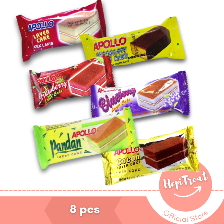 Apollo Layer Cake Original/Chocolate/Strawberry/Pandan/Blueberry 18g x ...