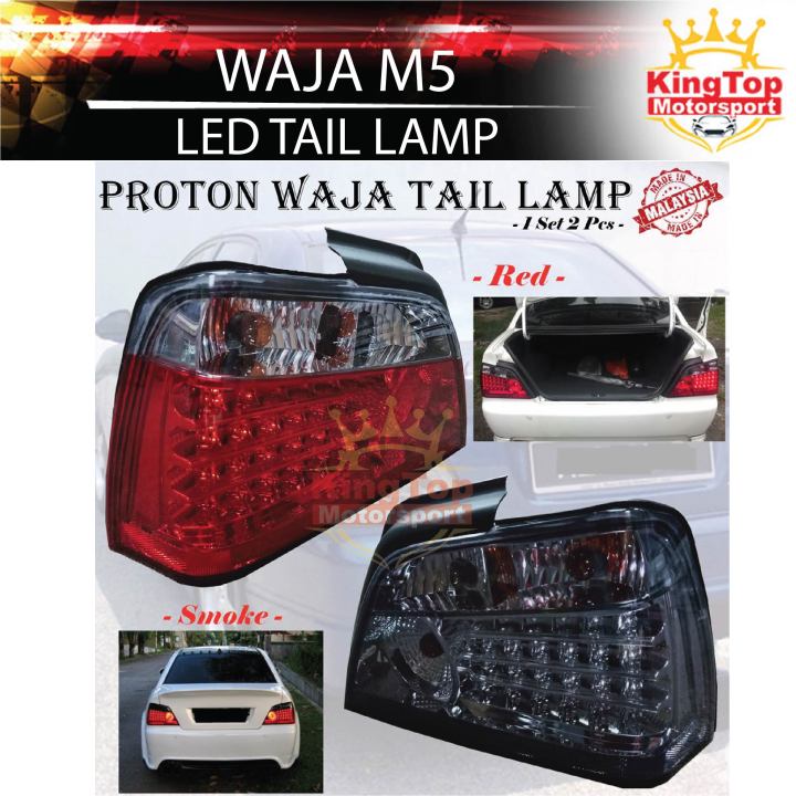 Proton Waja Tail Lamp Crystal LED ( RED / SMOKE) Waja lampu belakang ...
