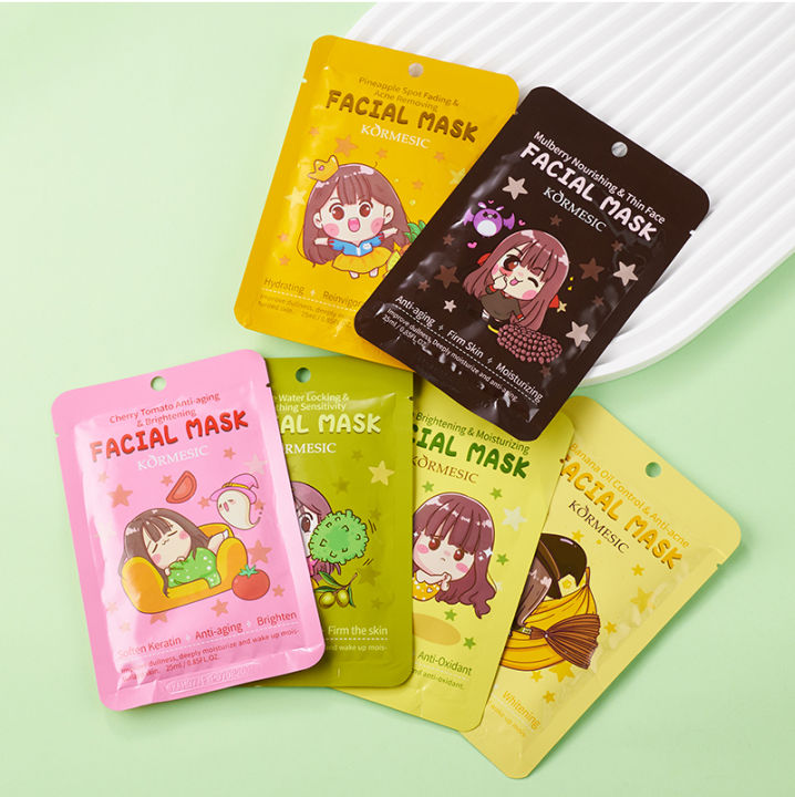 KORMESIC Anime character series facial mask, brightening, moisturizing ...