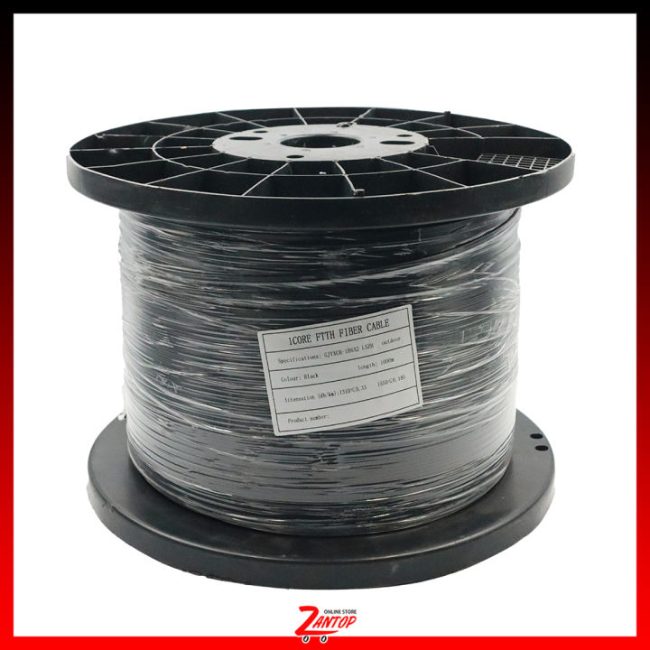 Fiber Optic Cable 1 Core / 2 Core 3 Steel 1km 1000m Pure Black Wire ...