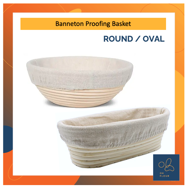 Banneton Proofing Basket Rattan Cane with Cloth Liner / Sourdough Bread ...