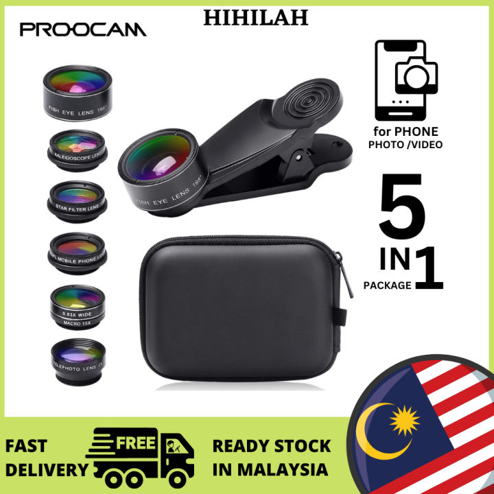 Ready stock🇲🇾READY STOCK Proocam 5 in 1 camera HD Lens Kit for phone ...