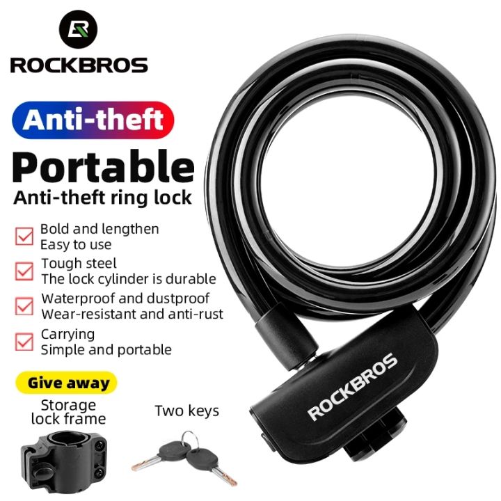 ROCKBROS Mountain Bike Bicycle Lock Anti-Theft Steel Chain Lock Ring ...
