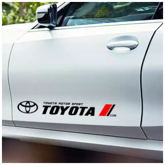 Toyota 2PCS Car Toyota Racing Development Sticker Decals With free film ...