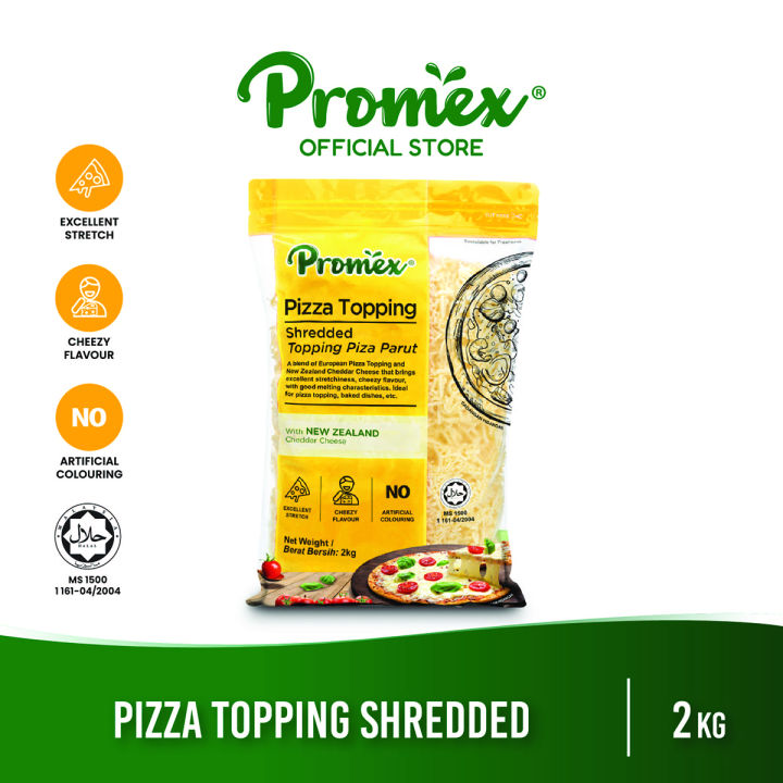 [Klang Valley Delivery Only] Promex Pizza Topping Shredded Cheese 2kg ...